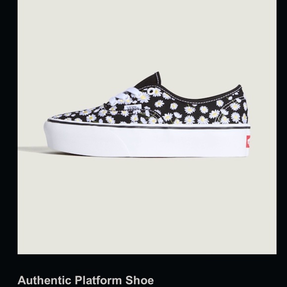 Vans | Shoes | Vans Black And White Floral Platform Shoes | Poshmark
